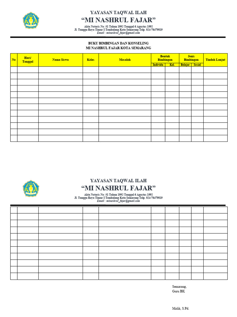 Buku Bimbingan dan Kesehatan MI Nashrul Fajar | PDF