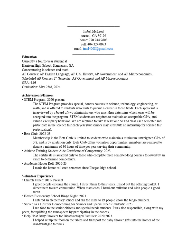 Edited Resume | PDF | Advanced Placement | Raspberry Pi