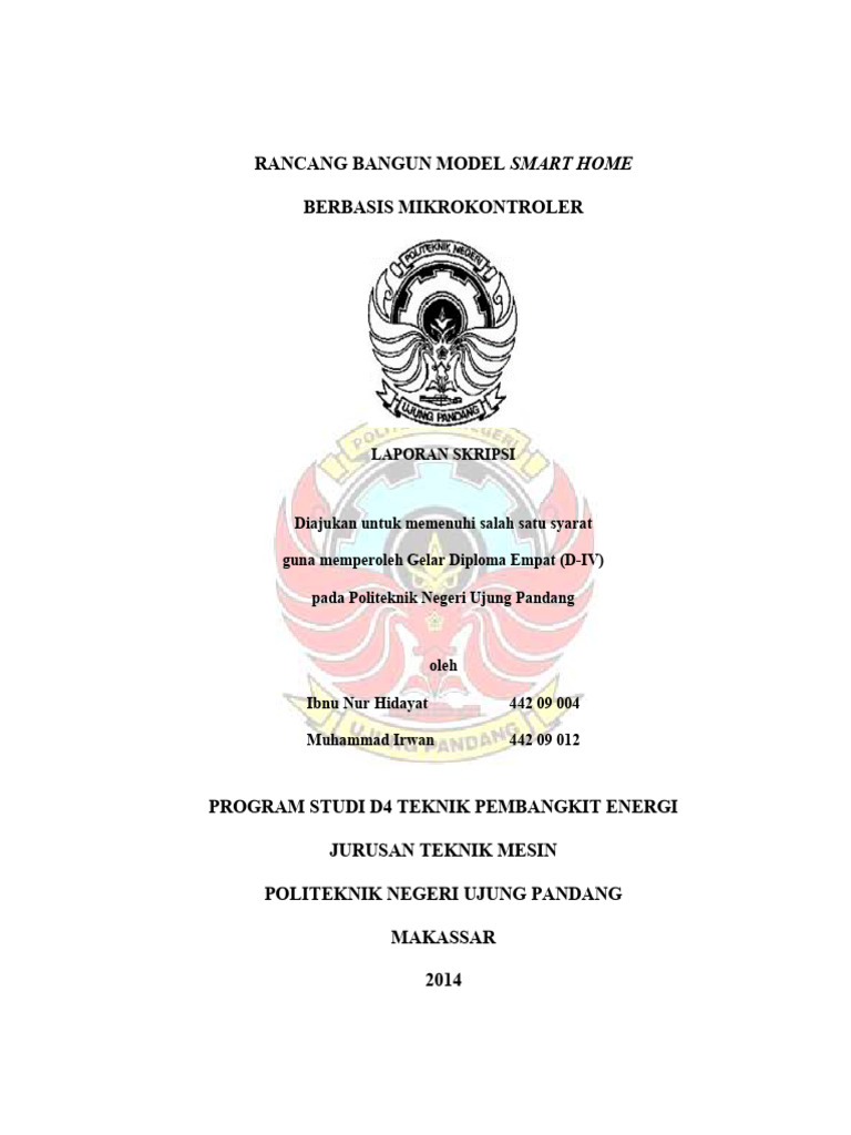 Rancang Bangun Model Smart Home Berbasis Mikrokontroler Pdf