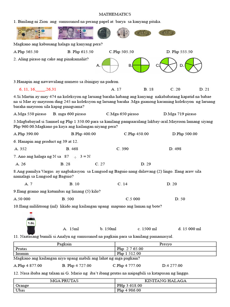 Ellna Reviewer in Math | PDF