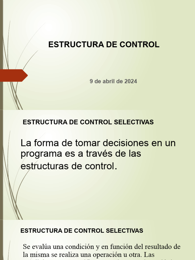 P4 Estructuras de Control | PDF | Flujo de control | Informática