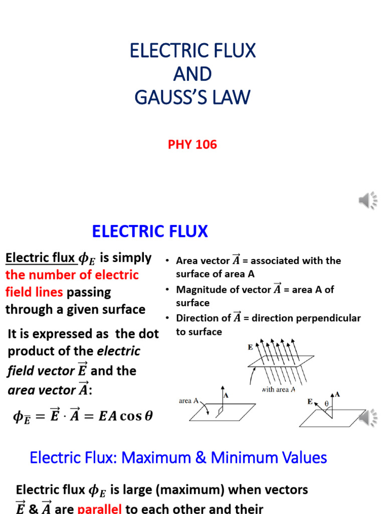 ELECTRIC FLUX and GAUSS'S LAW | PDF | Flux | Electrical Engineering