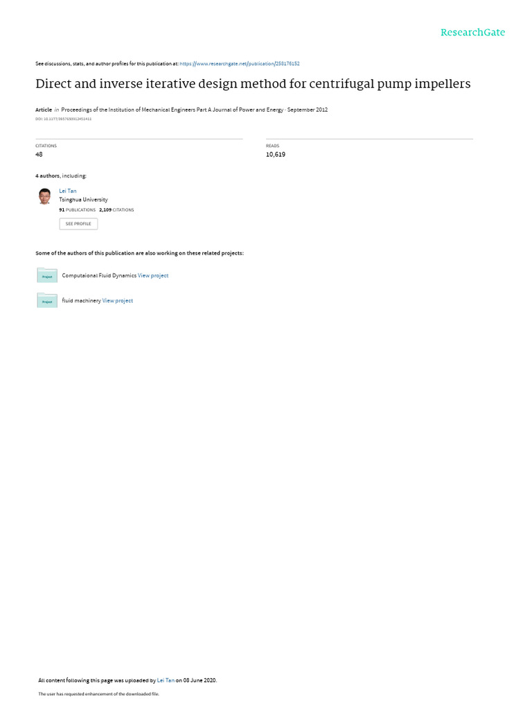 Direct and Inverse Iterative Design Method For Centrifugal Pump ...