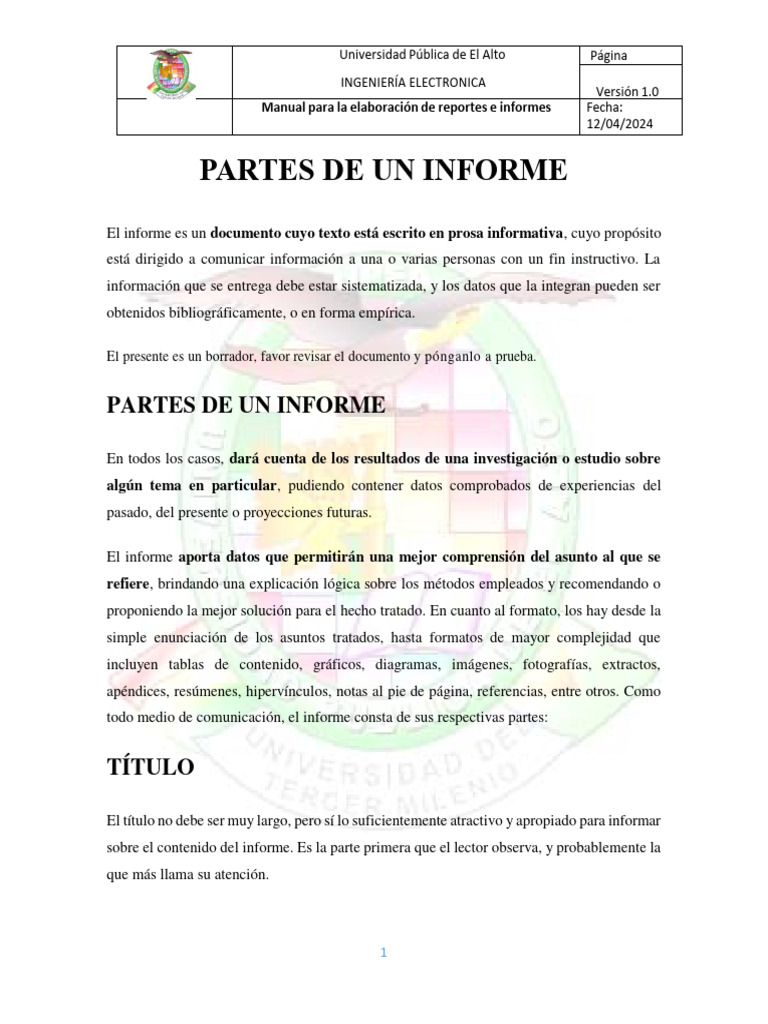 Partes de Un Informe | PDF | Teoría | Paradigma