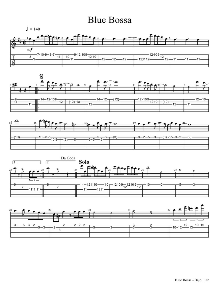Blue Bossa - Melodía | PDF