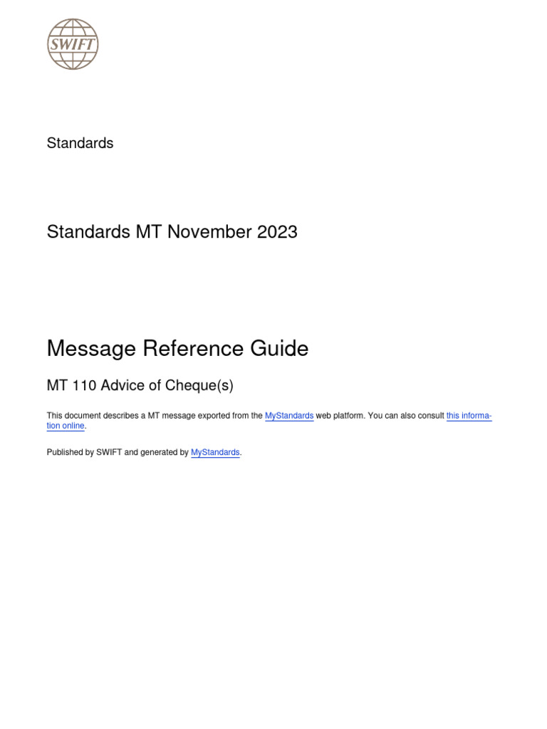 MT 110 Advice of Cheque(s) | PDF | Cheque | Trademark