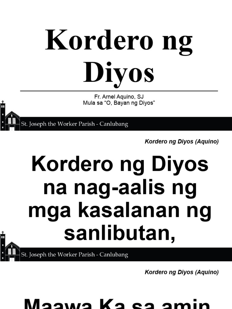 Kordero NG Diyos - Aquino (O Bayan NG Diyos) | PDF