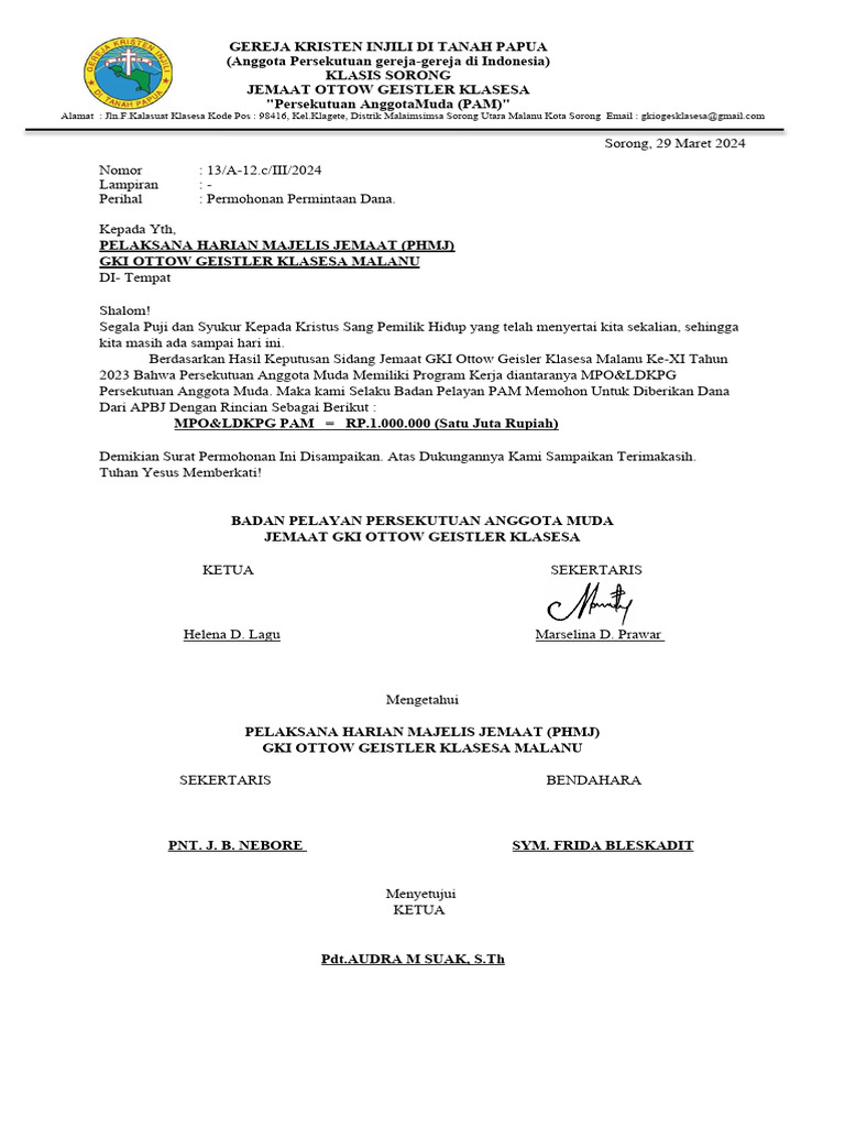 Permohonan Apbj Hut Pam | PDF