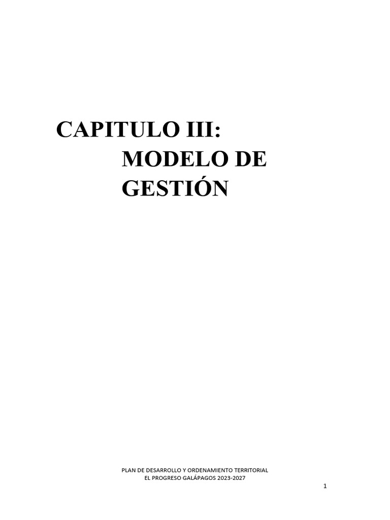 Pdot Progreso Capitulo Iii Modelo de Gestion | PDF | Planificación | Riesgo