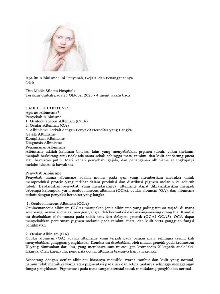 Apa Itu Albinisme | PDF
