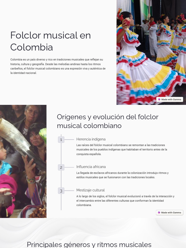 Folclor Musical Colombiano: Identidad y Ritmos | PDF | Folklore | Colombia