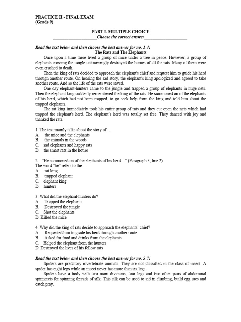 Latihan 2 - Soal Pas Bing SMP Kelas 9 | PDF | Cats | Spider