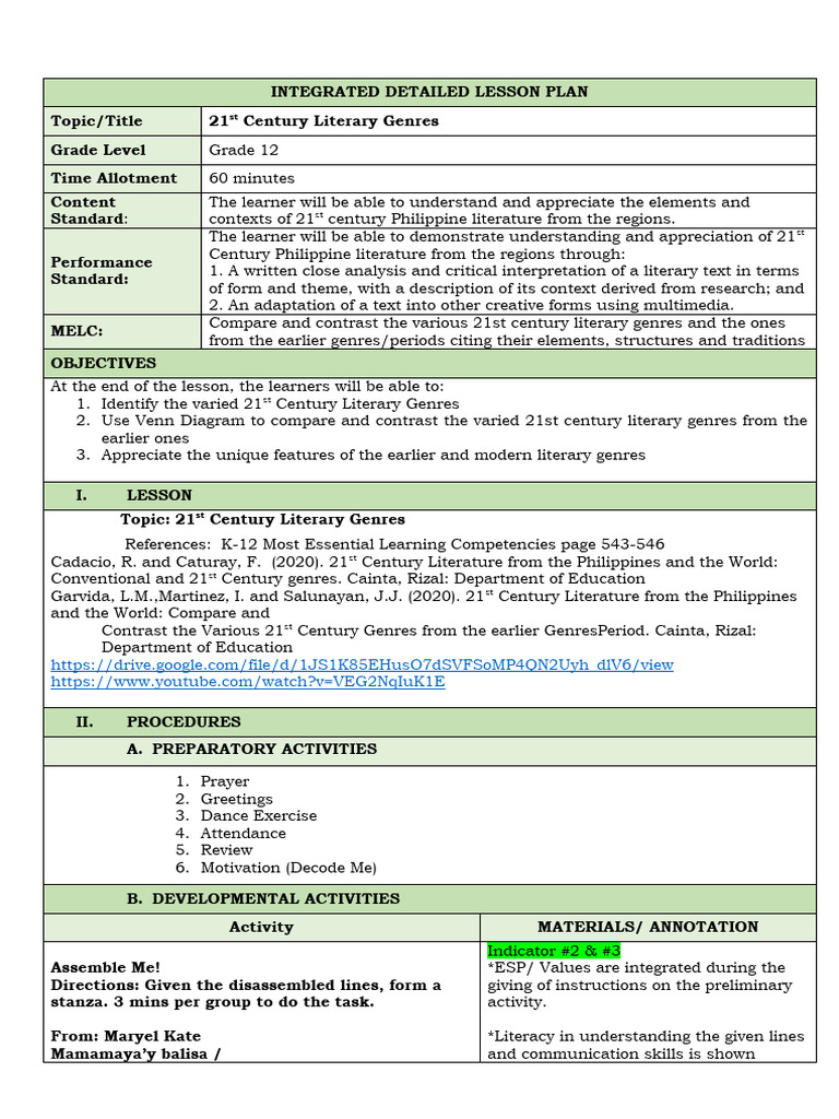 SHS Integrated DLP | Download Free PDF | Poetry | Learning