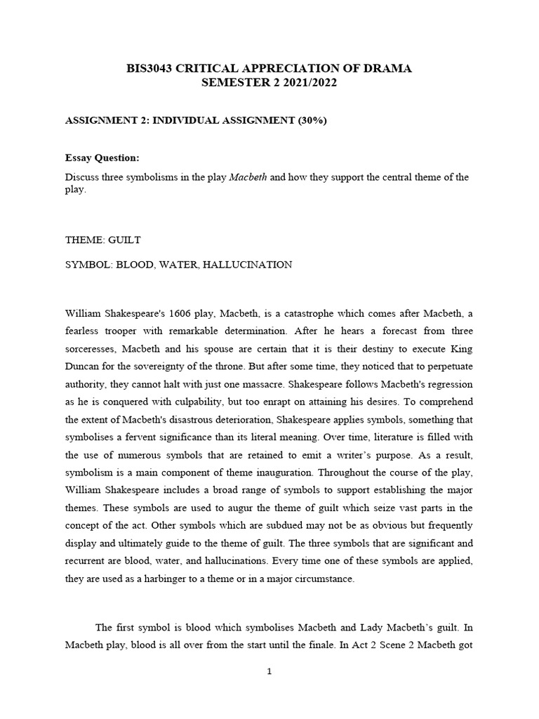 Assignment 2 Macbeth - Individual | PDF | Macbeth