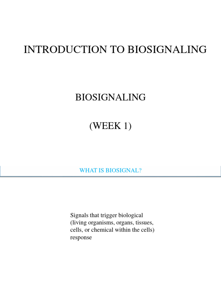 Pekan1-Introduction To Biosignaling BIK IPB 2015 | PDF | Cell Signaling | Kinase