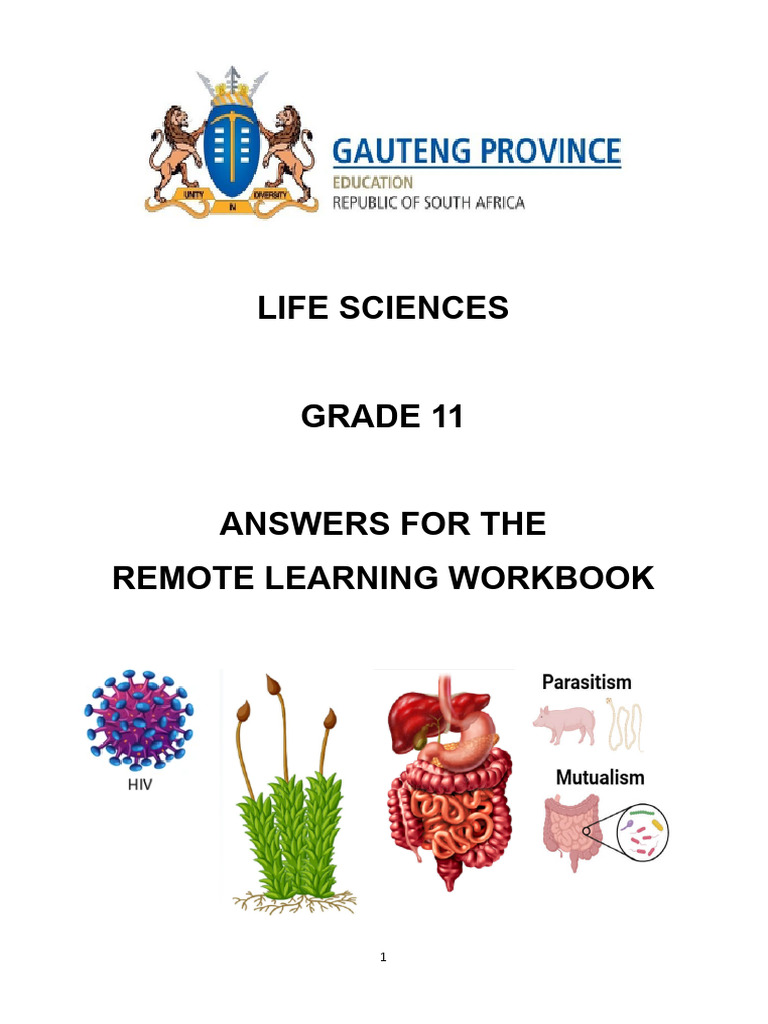 Gr.11 Life Sciences Answers For The Remote Learning Booklet - Term 1 ...