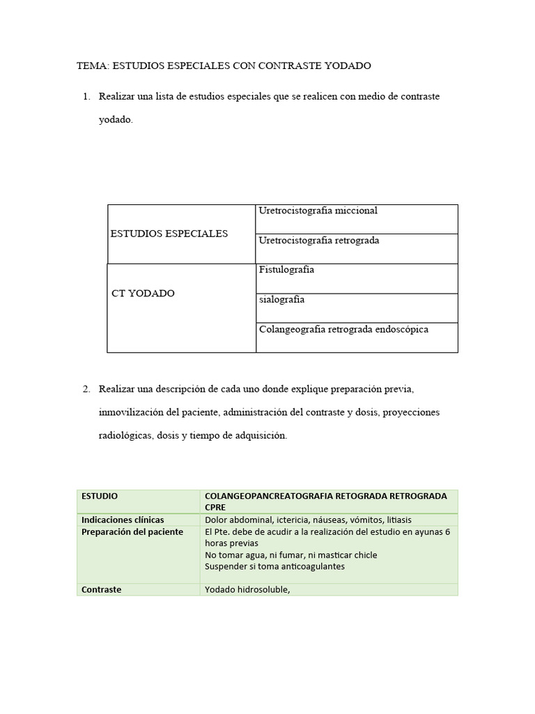Estudios Especiales con Contraste Yodado | PDF | Medicina ...