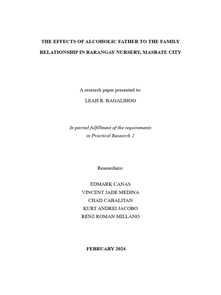 Impact of Alcoholic Fathers on Families | PDF | Alcoholism | Mental ...