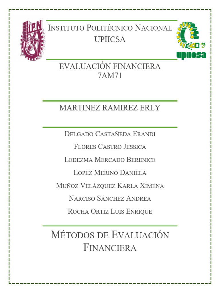 Metodos de Evaluacion Financiera | PDF | Tasa interna de retorno | Dinero