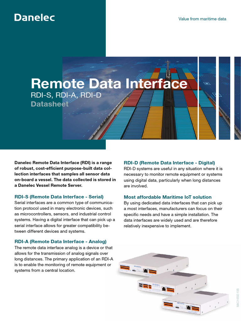 Danelec Remote Data Interface Rdi A Rdi D Rdi S Datasheet A4 | PDF ...