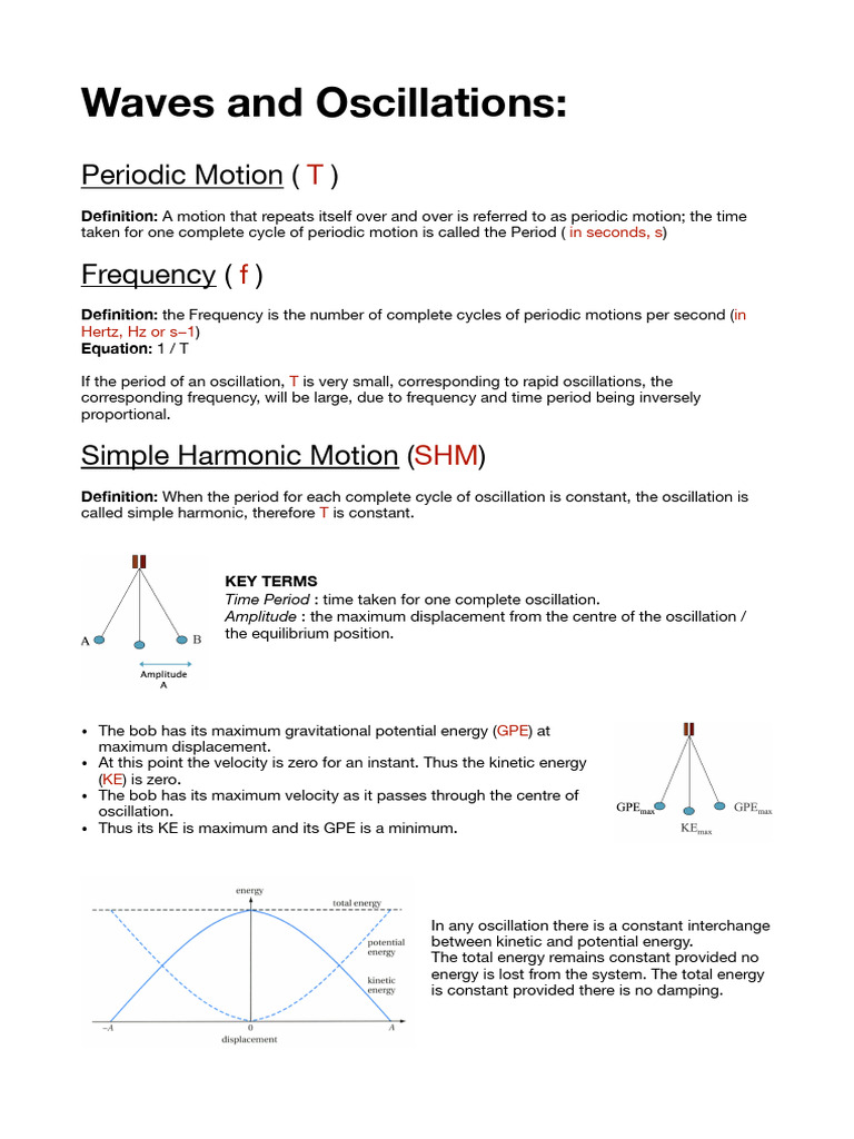 Waves and Oscillations One | PDF | Waves | Oscillation