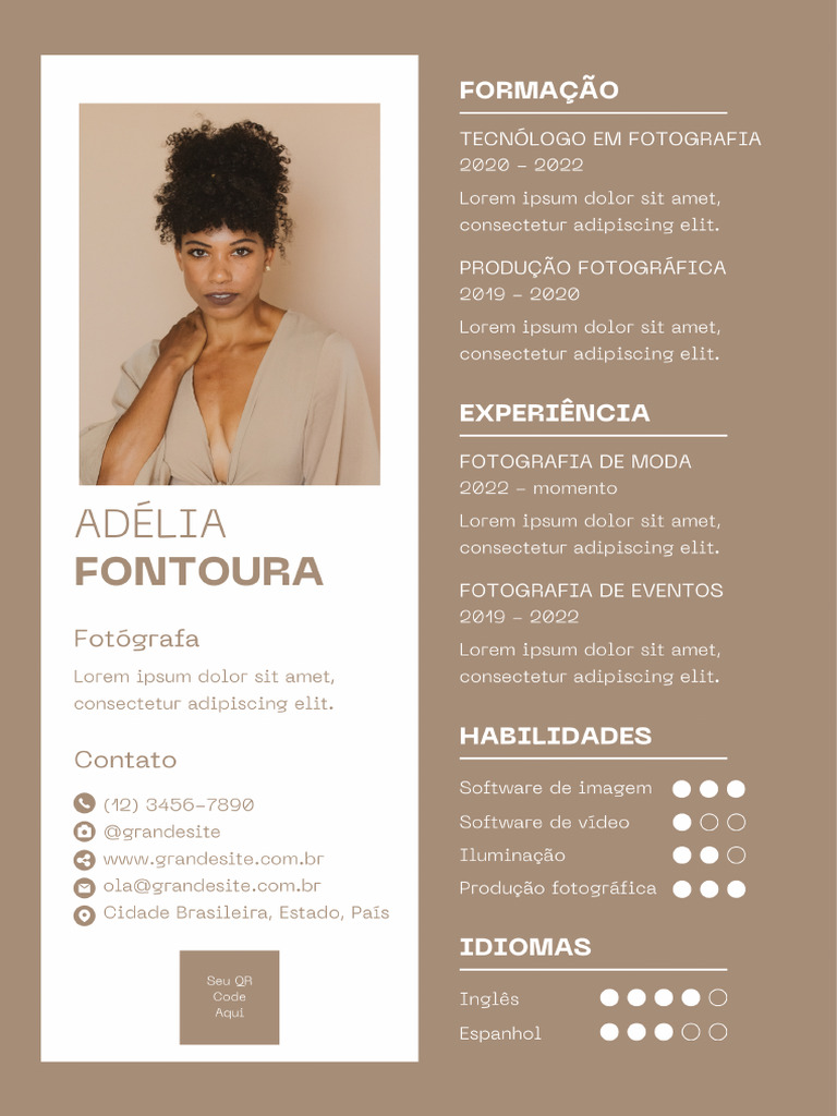 Currículo Simples Com Foto e Informações Branco e Cinza | PDF