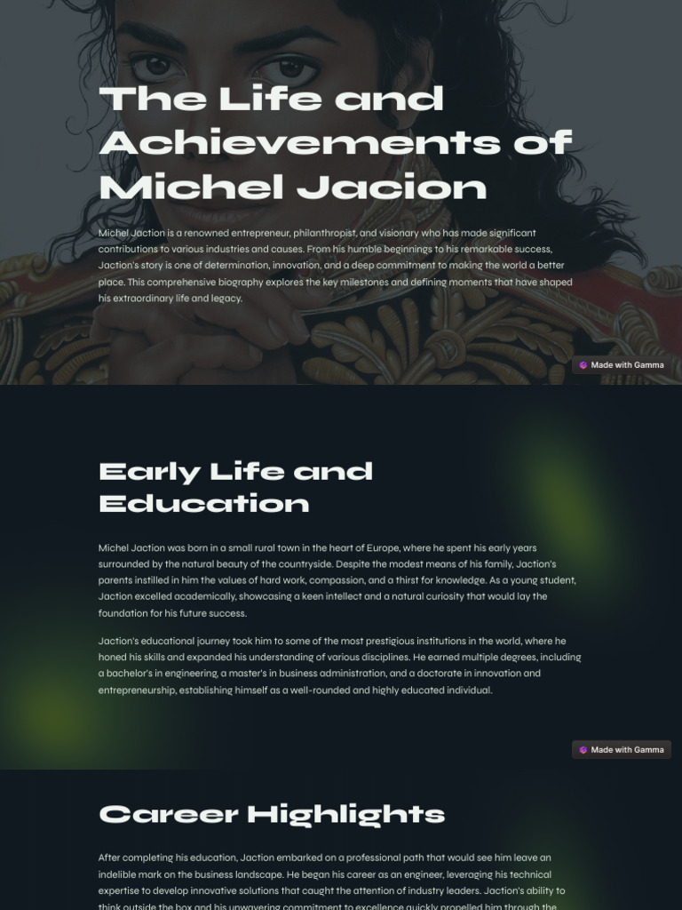 The Life and Achievements of Michel Jacion | PDF | Entrepreneurship ...