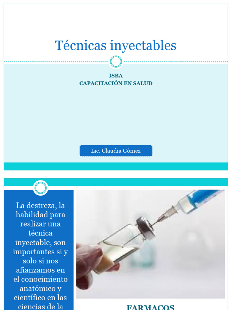 Técnicas Inyectables NUEVO-1 | PDF | Alergia | Medicamentos con receta