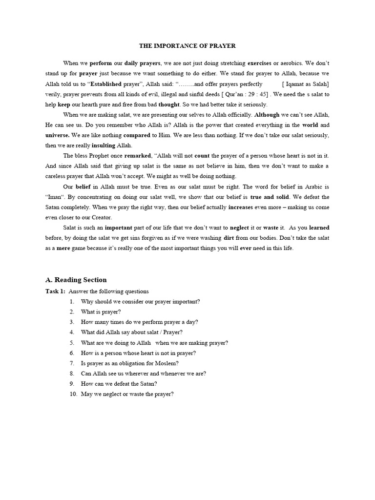 The Importance of Prayer | PDF | Abrahamic Religions | Religious Belief ...