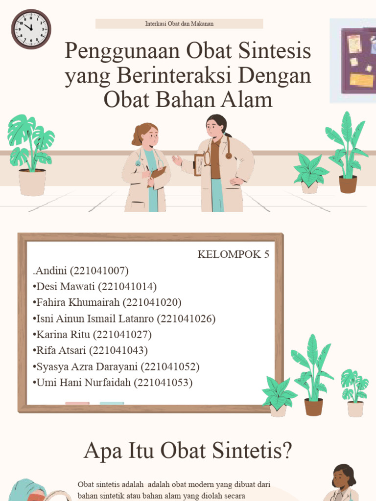 Interaksi Obat Sintetis & Alam | PDF | Kesehatan Holistik
