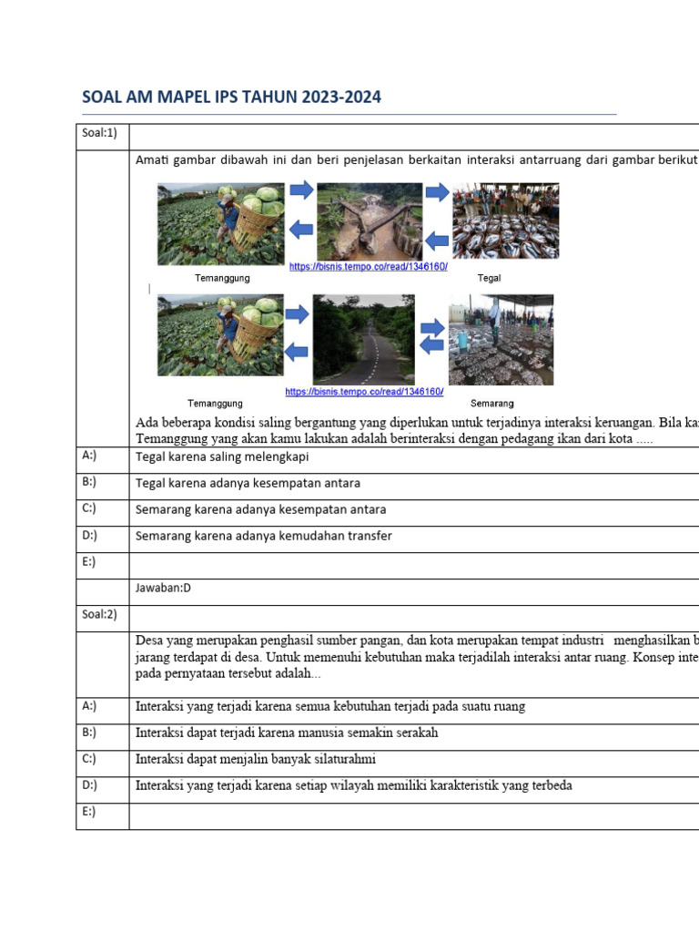 Template - Word SOAL AM IPS 2023-2024 | PDF | Pengelolaan Keuangan & Uang