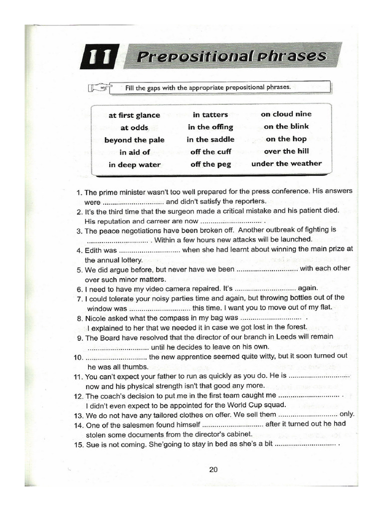 U11-15 Exercises Idioms Sayings Phrases Proverbs | PDF