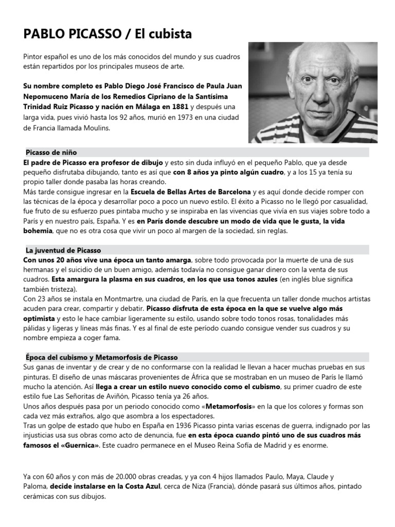 Pablo Picasso | PDF | Pablo Picasso | Pinturas