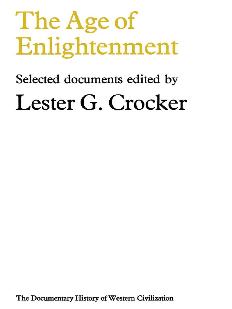 (The Documentary History of Western Civilization) Lester G. Crocker ...
