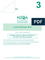 Formula Sheet - New Zealand Level 3 Calculus (2009) | PDF | Sine ...