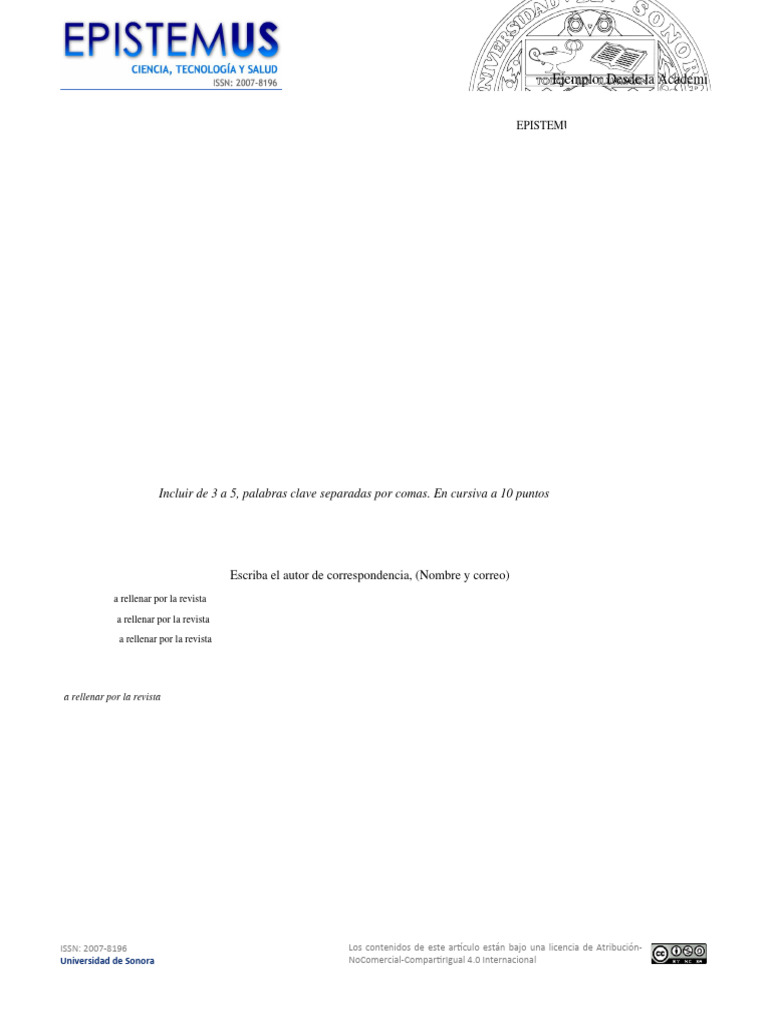 Plantilla para Artículos en Epistemus | PDF | Bibliografía ...