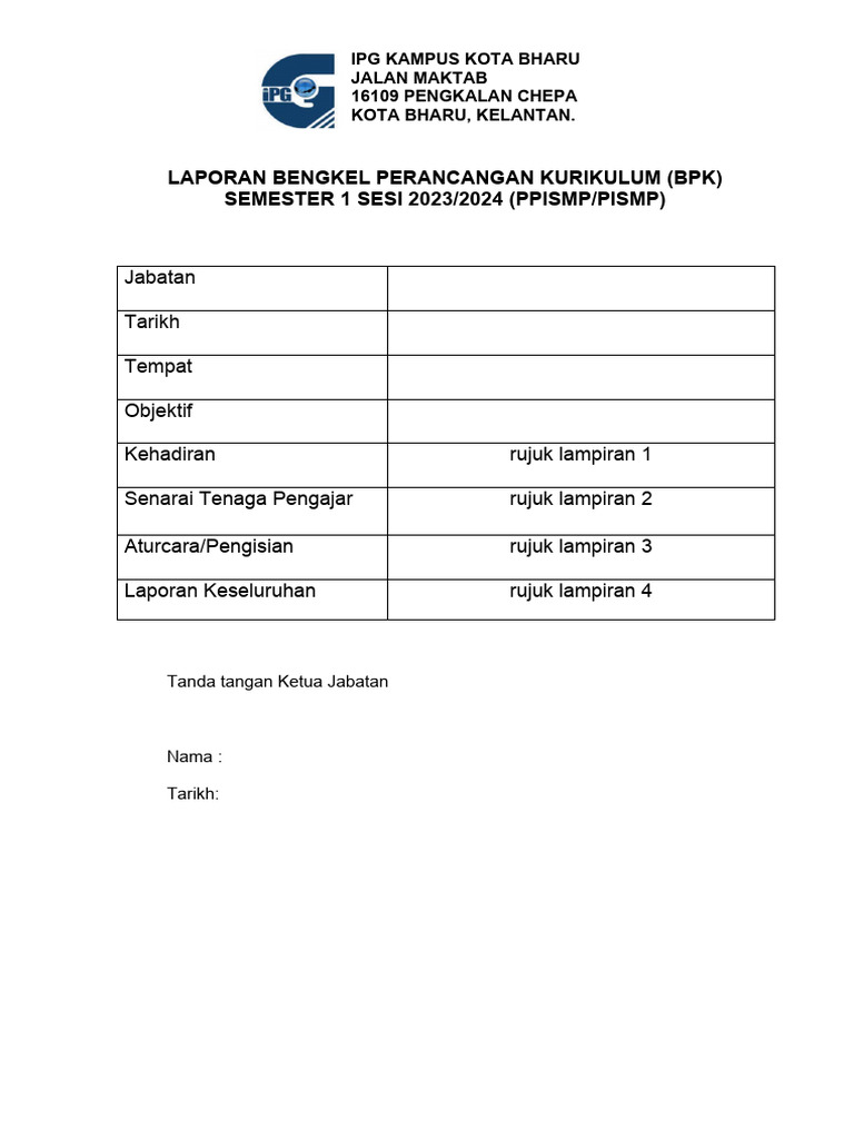 Templete Laporan BPK | PDF