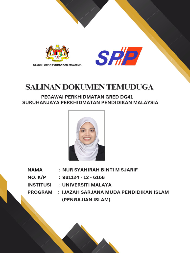 Cover Fail Temuduga SPP | PDF