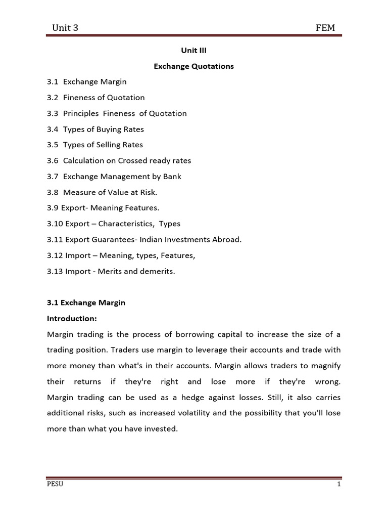 Fem 3 | PDF | Margin (Finance) | Exchange Rate