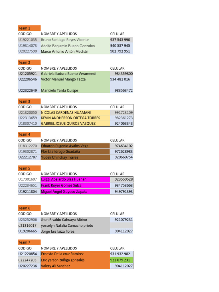 English Teamwork - XLSX (14628) Marzo 2024 - VERAAR | PDF