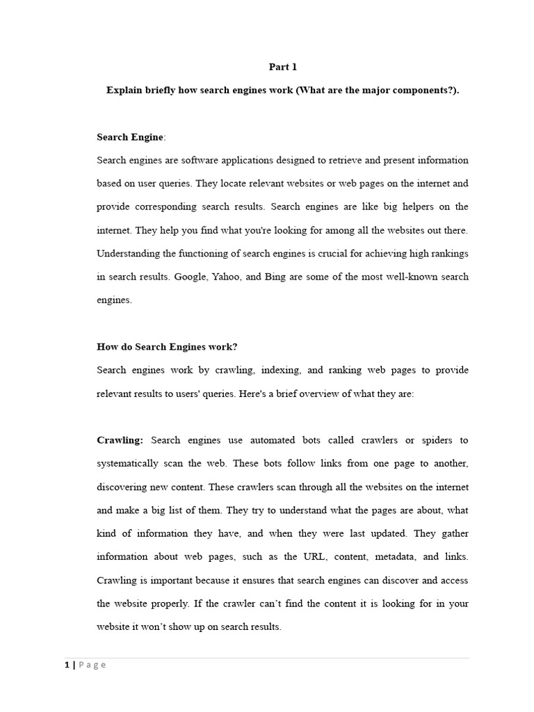 Search Engine Technology Assignment | PDF | Search Engine Indexing | Search Engine Optimization