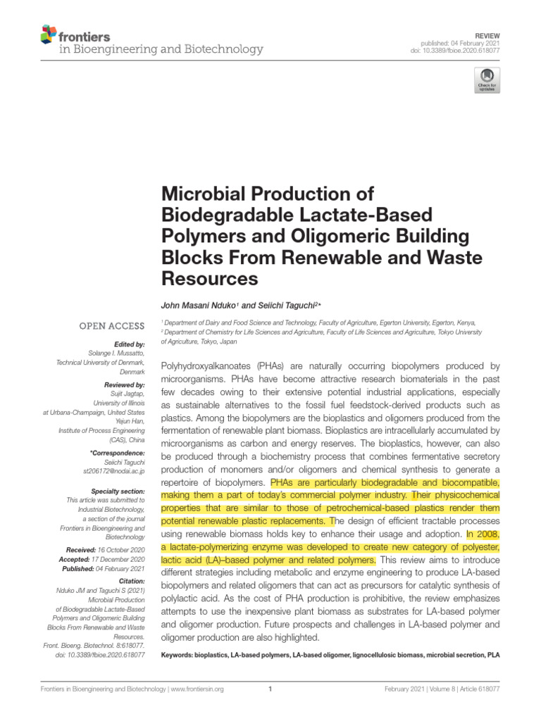 Fbioe 08 618077 | PDF | Plastic | Polymers
