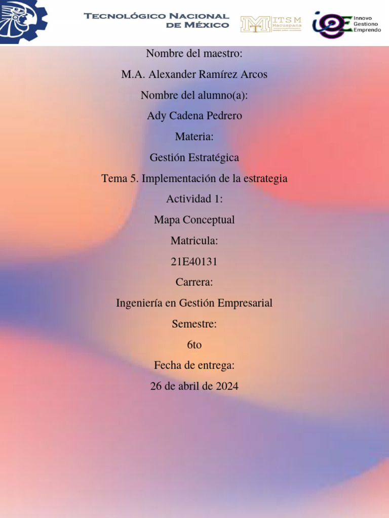 T1T5 Mapa Mental | PDF | Business | Planificación estratégica