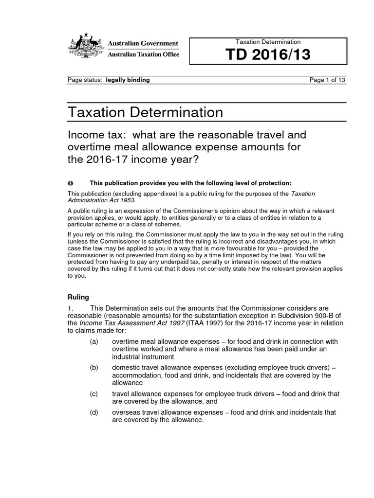 Travel Allowance Rates Australia 2016 | PDF | Per Diem | Expense