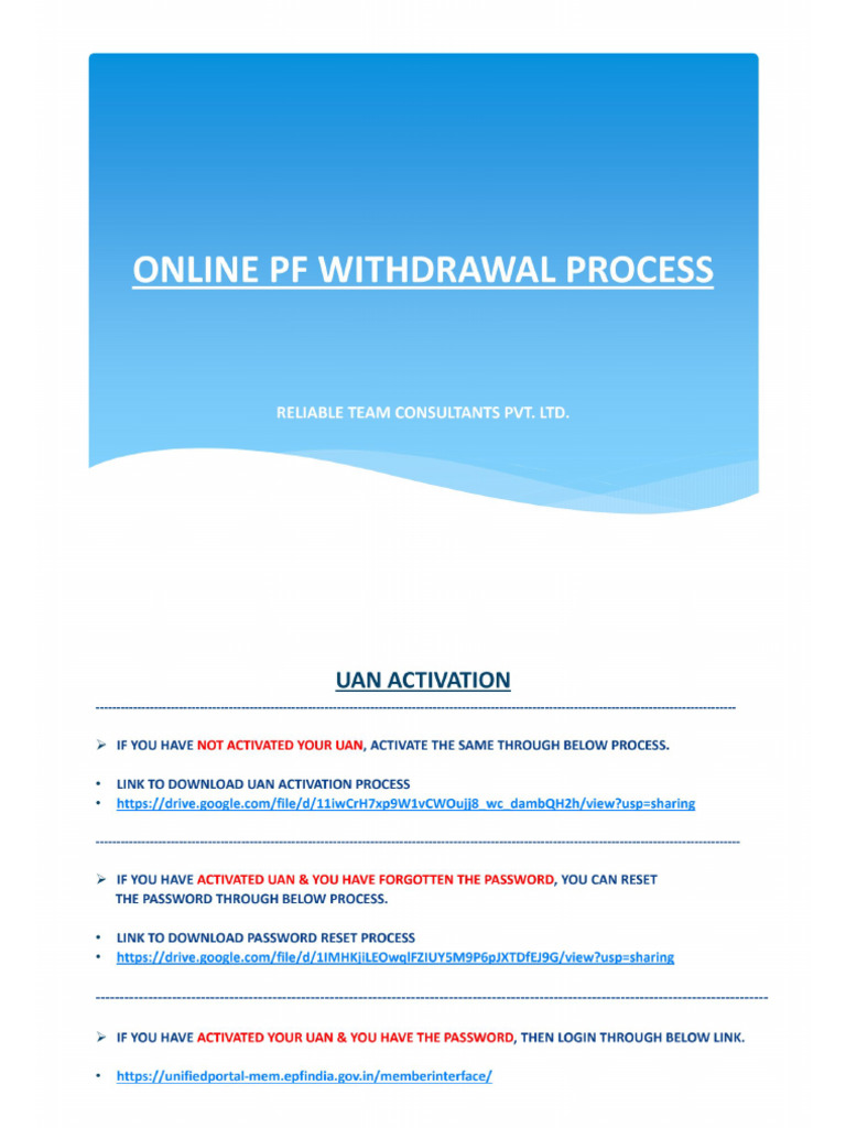03 New Updated Online PF Withdrawal Process | PDF