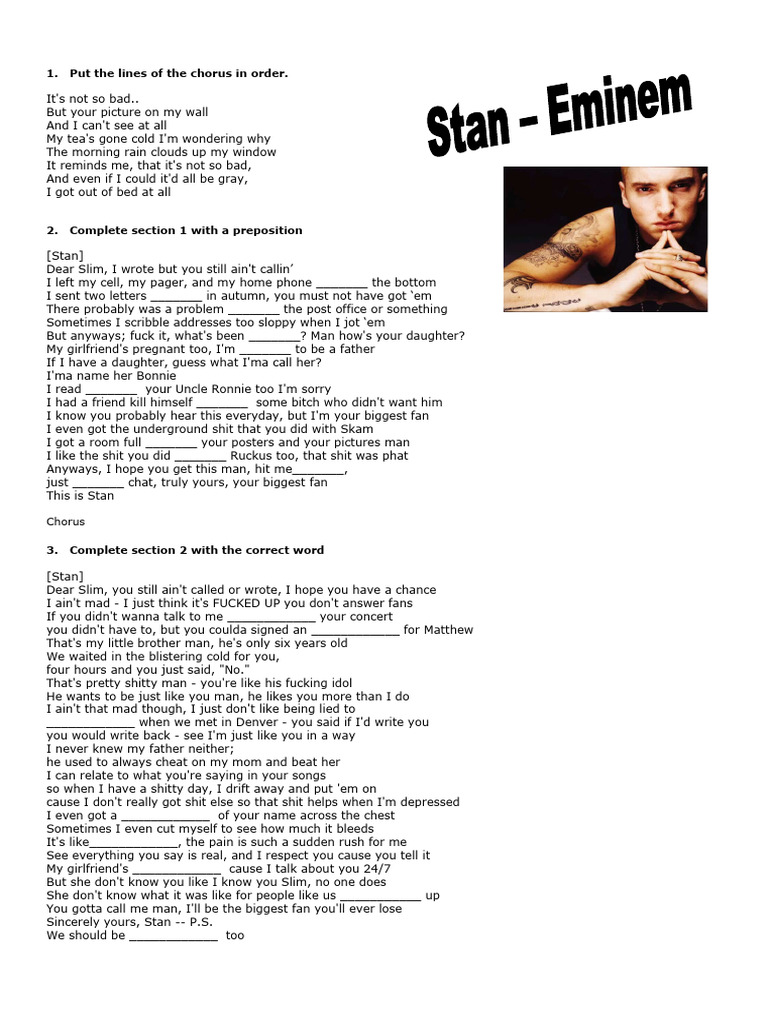 Stan Intermediate Eminem | PDF