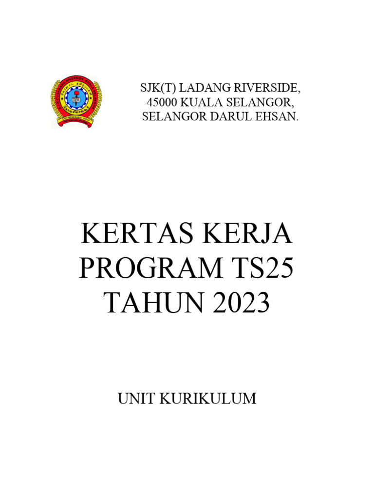 Kertas Kerja Program TS 25 2023 | PDF