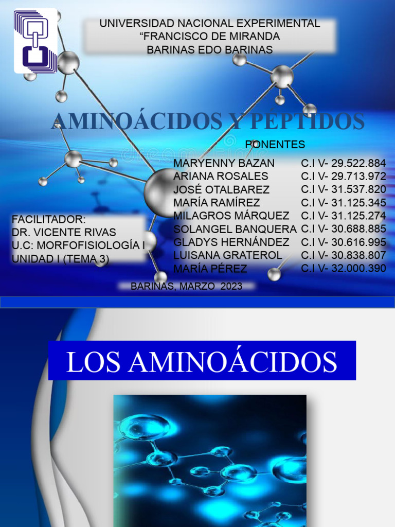 Unidad I Tema 3 | PDF | Aminoácidos | Cisteína