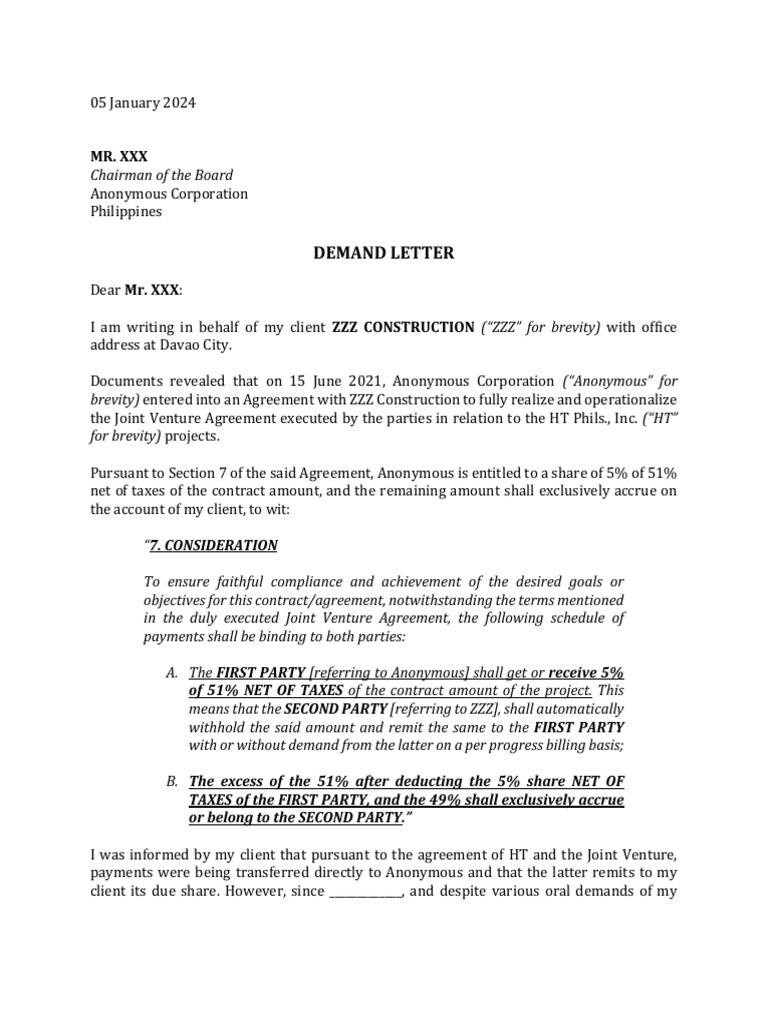 Demand Letter | PDF | Taxes | Business Law