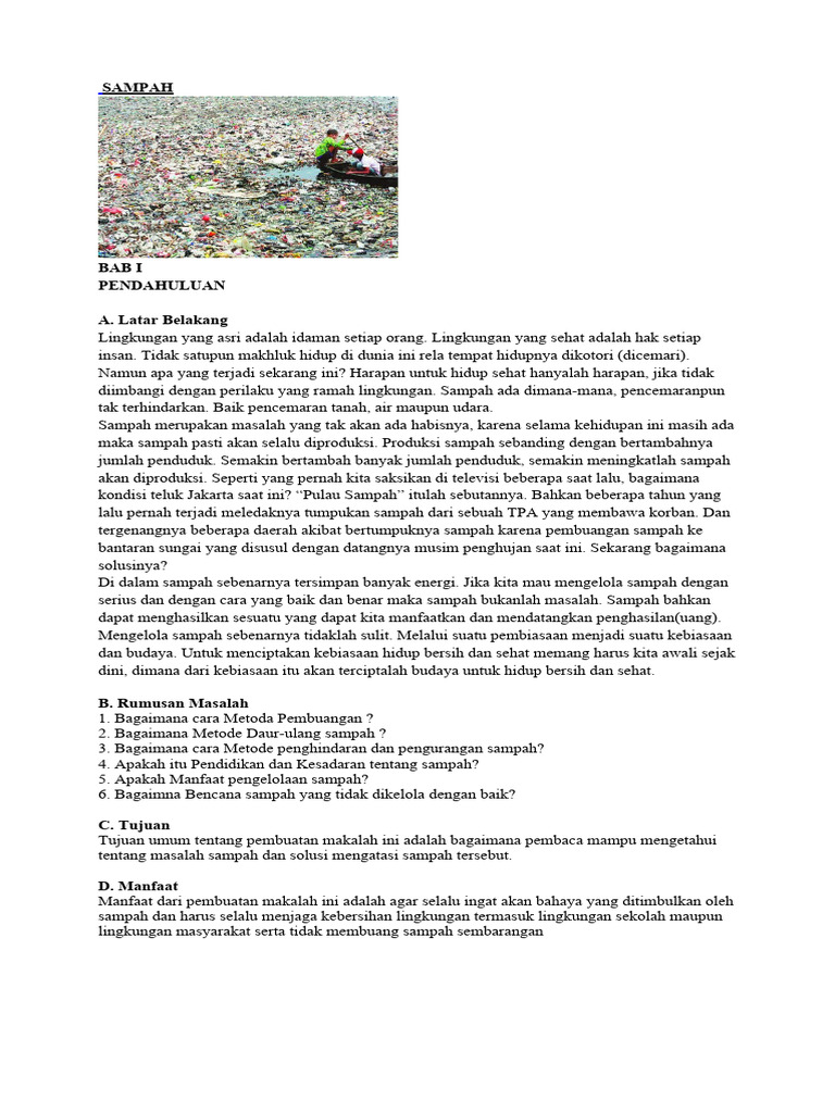 Artikel Sampah | PDF | Sains & Matematika